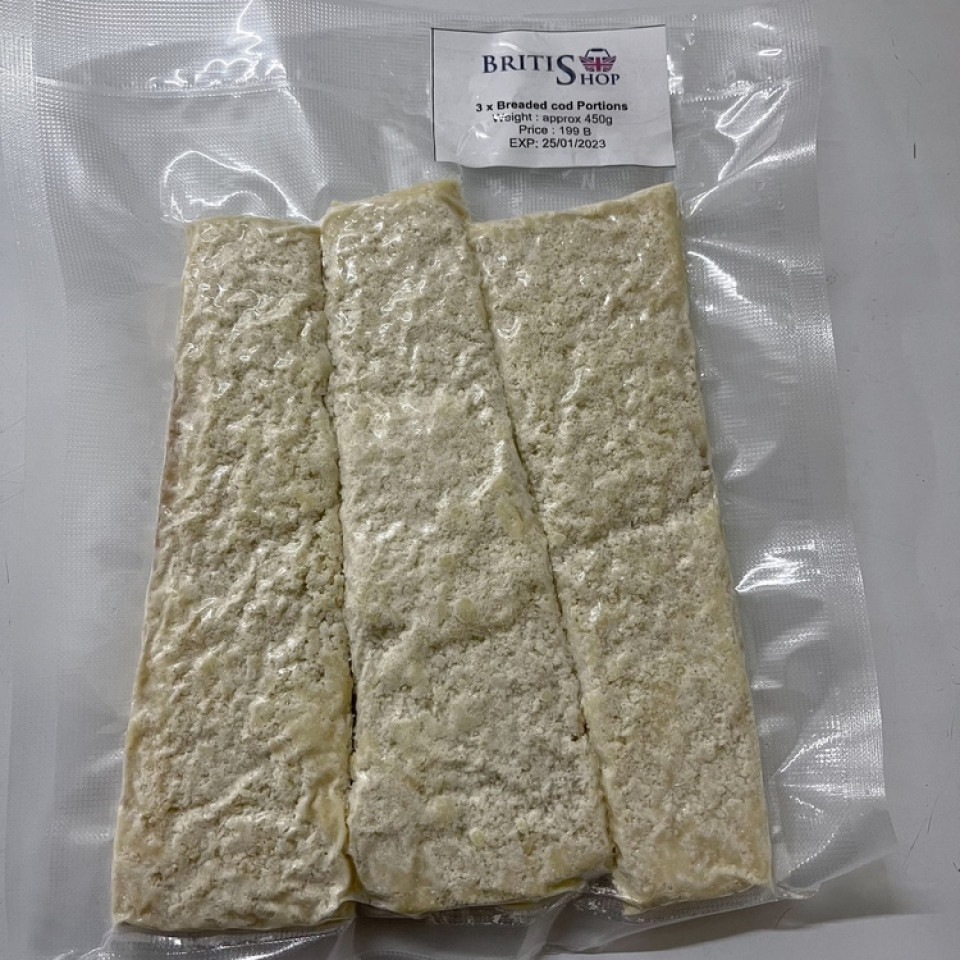 3 x Breaded cod Portions, approx 450g at BritiShop, Thailand