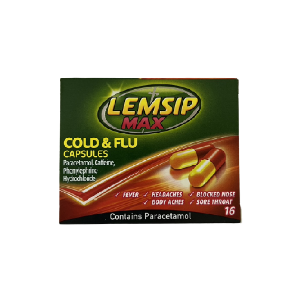 Lemsip Max Cold and Flu - 16 Capsules ที่ บริทิช็อป ประเทศไทย