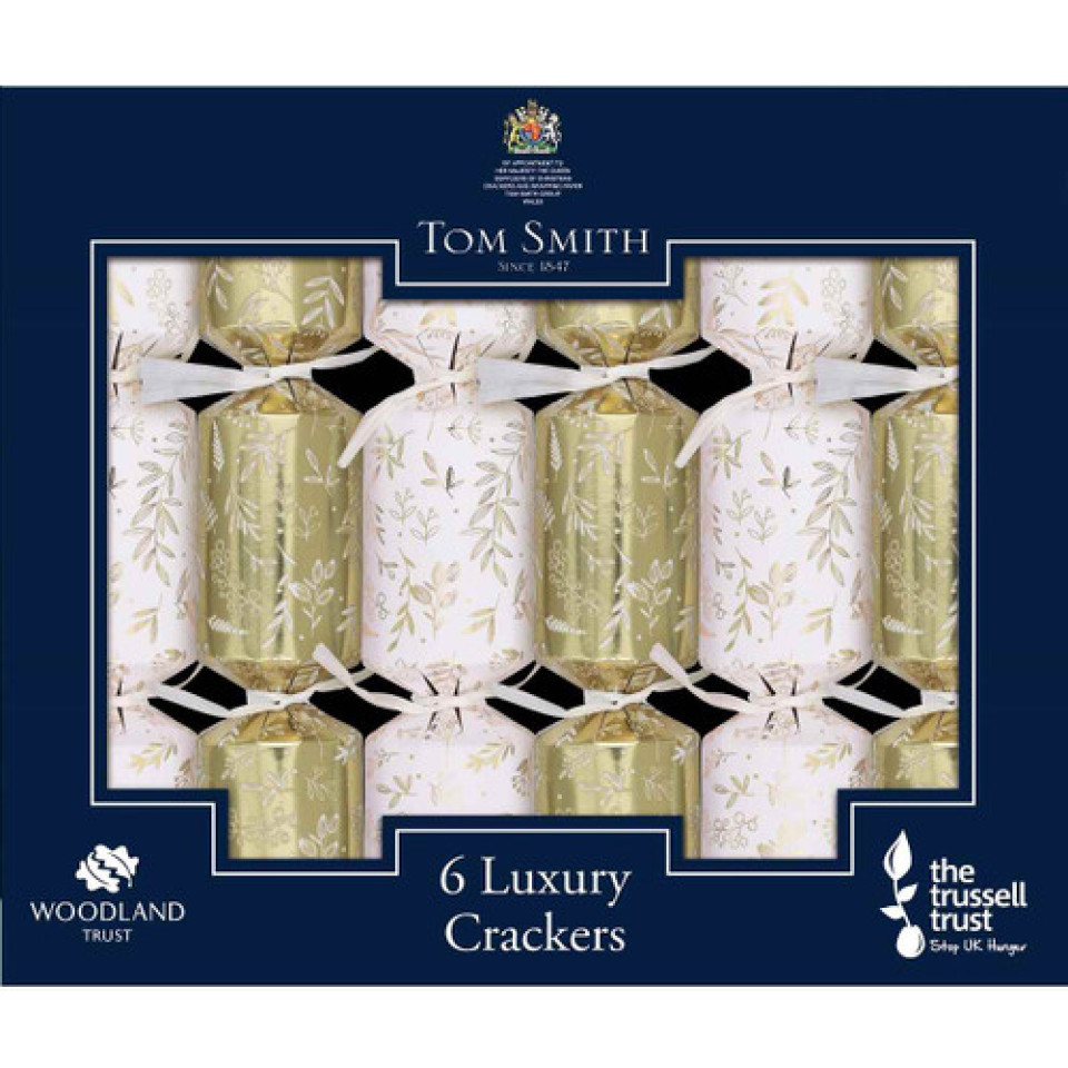 Tom Smith Christmas Crackers Gold & White 8inch (6 pieces/pc) at ...