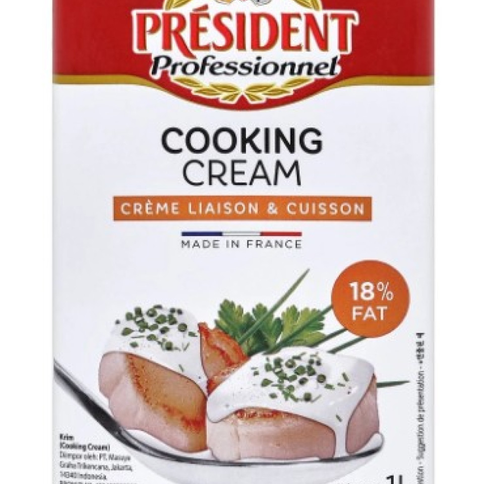 PRESIDENT Thickening & Cooking Cream 18% Fat 1 Ltr. ที่ บริทิช็อป ประเทศไทย