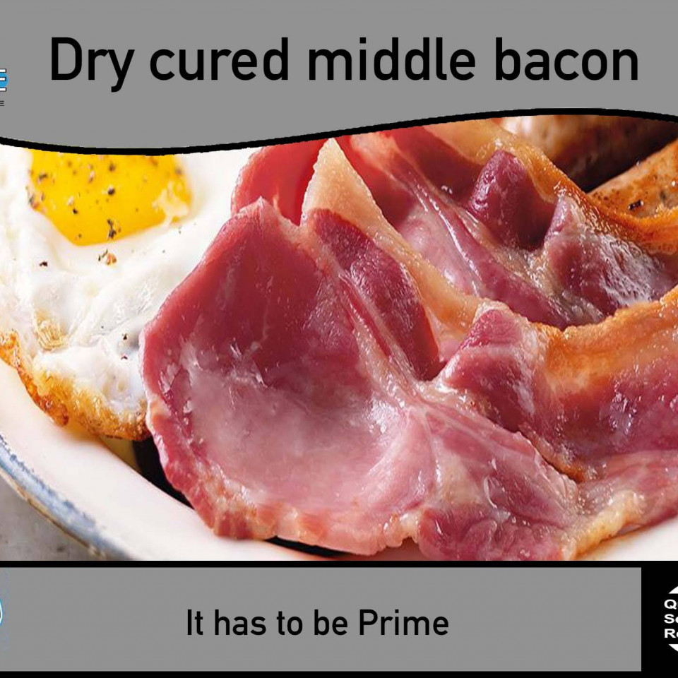 Dry Cured English Middle Cut Bacon-250g at BritiShop, Thailand